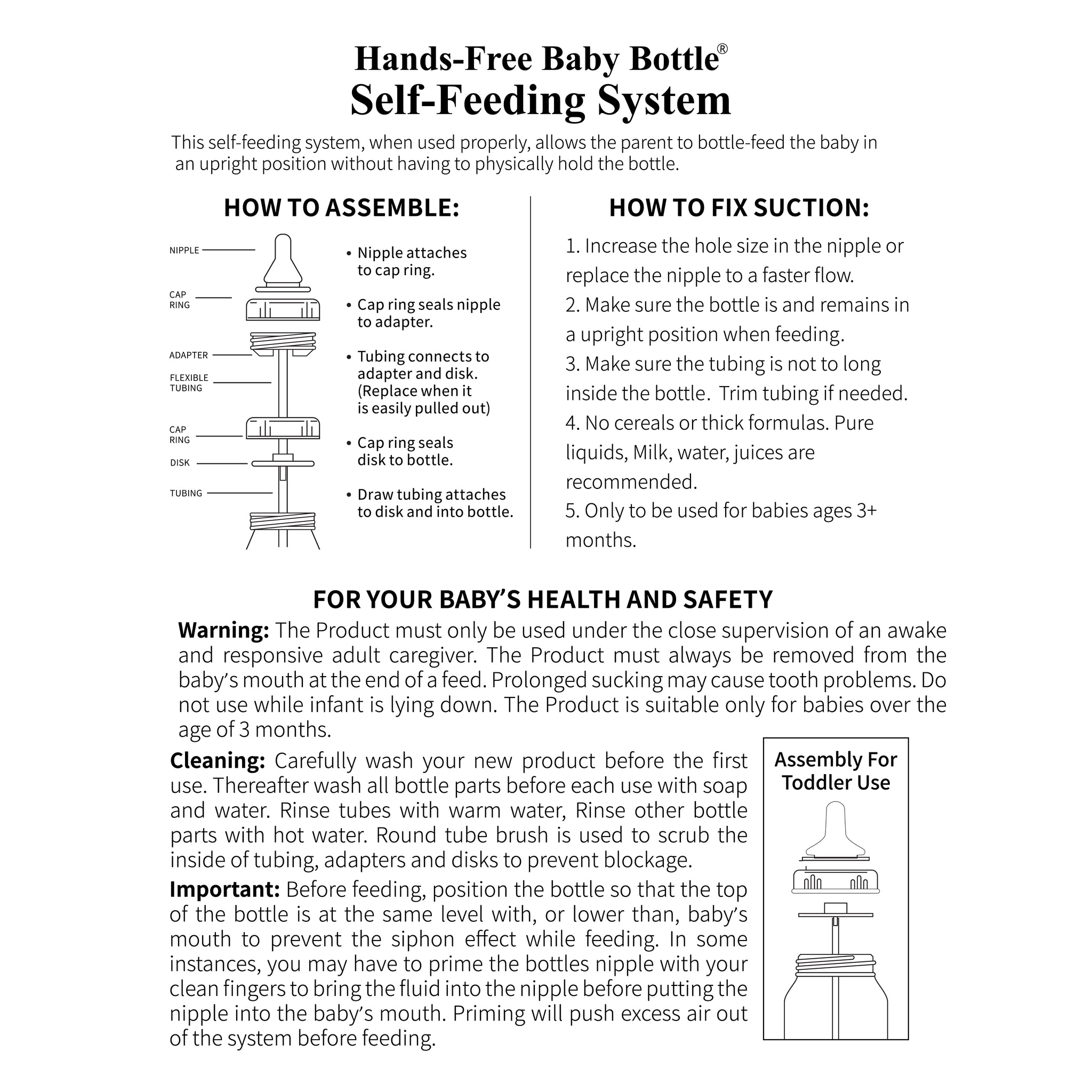 Instructions – Hands-Free Baby Bottle